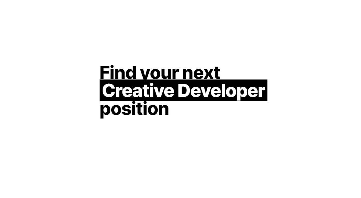 CreativeDevJobs: Discover creative developer jobs